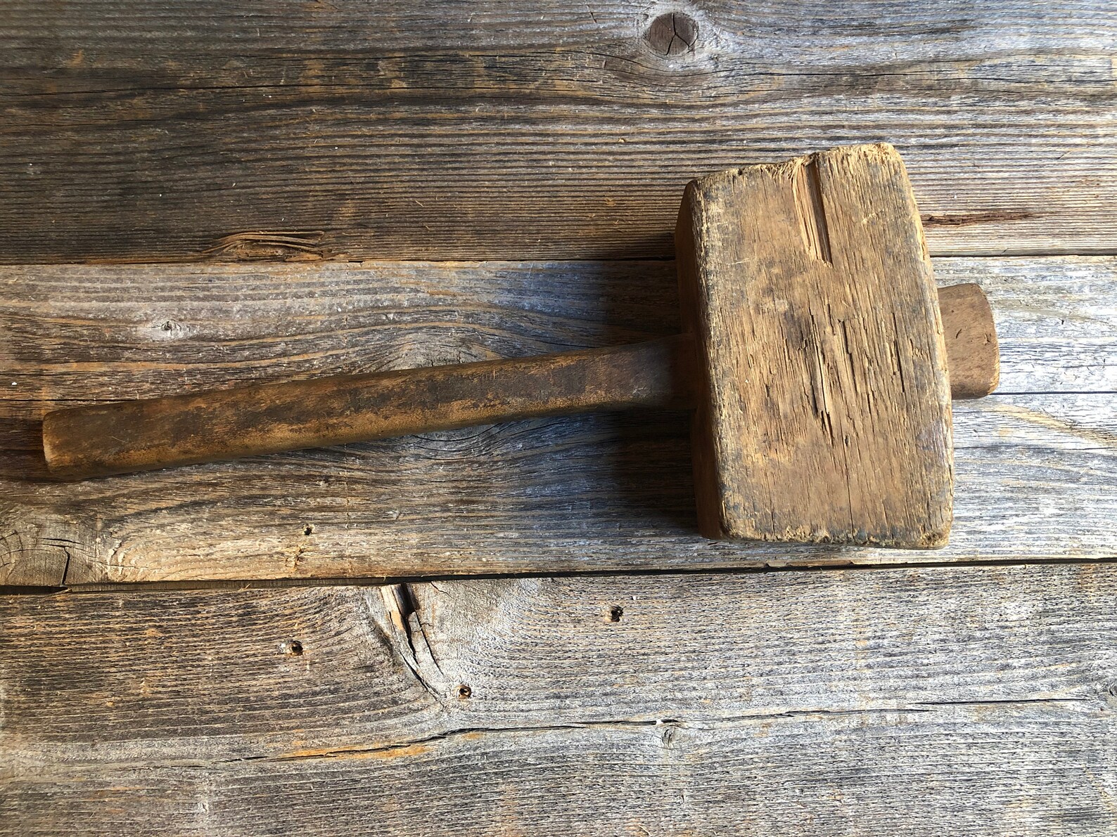 Antique Handmade Wood Mallet Antique Tools Primitive Wood | Etsy