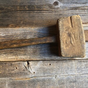 Antique Handmade Wood Mallet Antique Tools Primitive Wood | Etsy