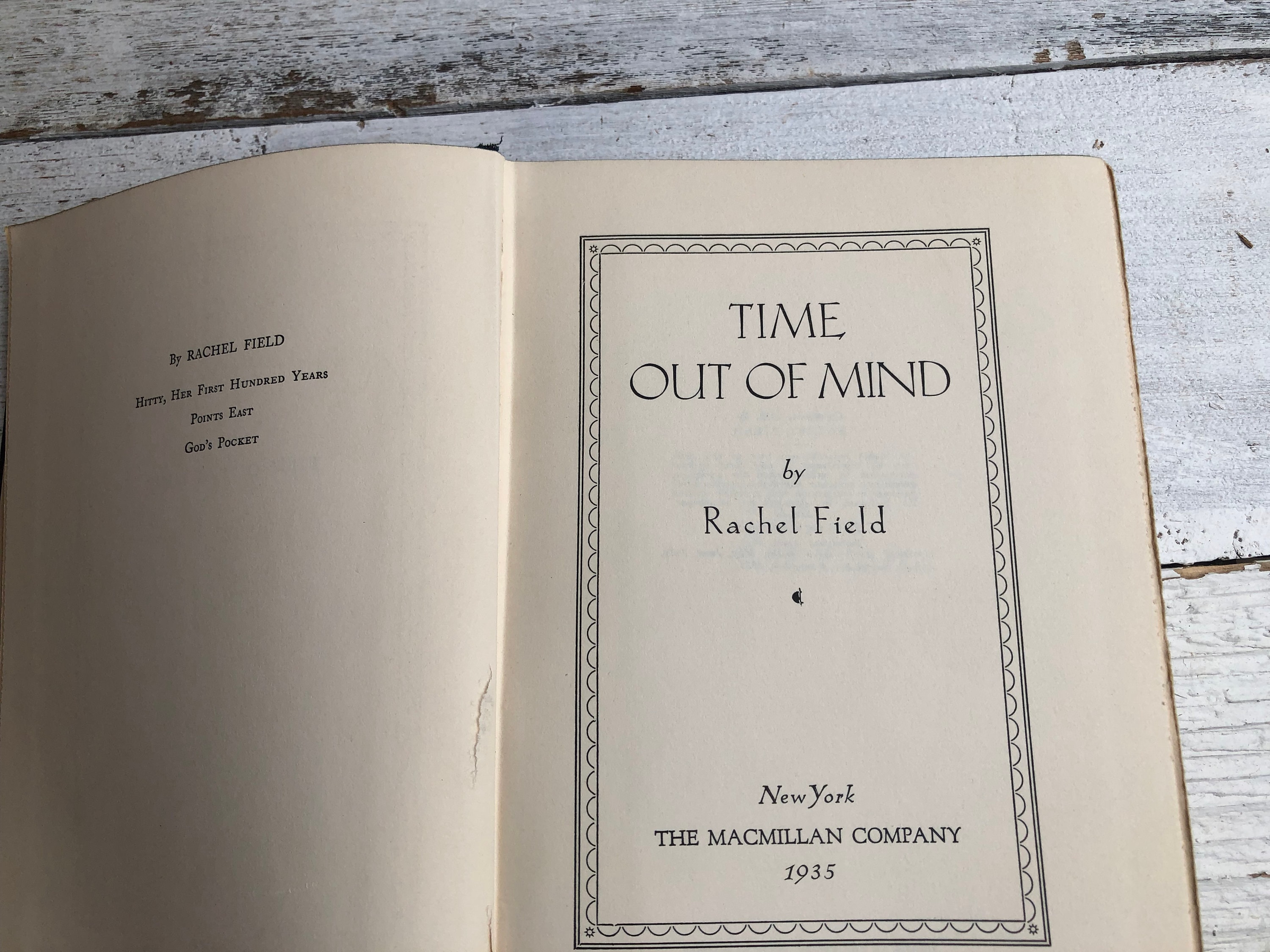 Vintage Time Out of Mind Book, Rachel Field, 1935 First Edition - Etsy