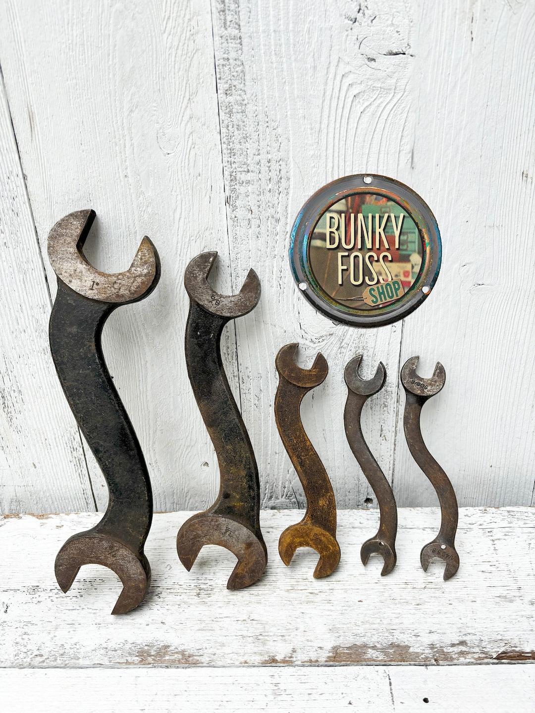 Antique Whitman & Barnes Curved Open Ended Wrenches Set, Antique ...