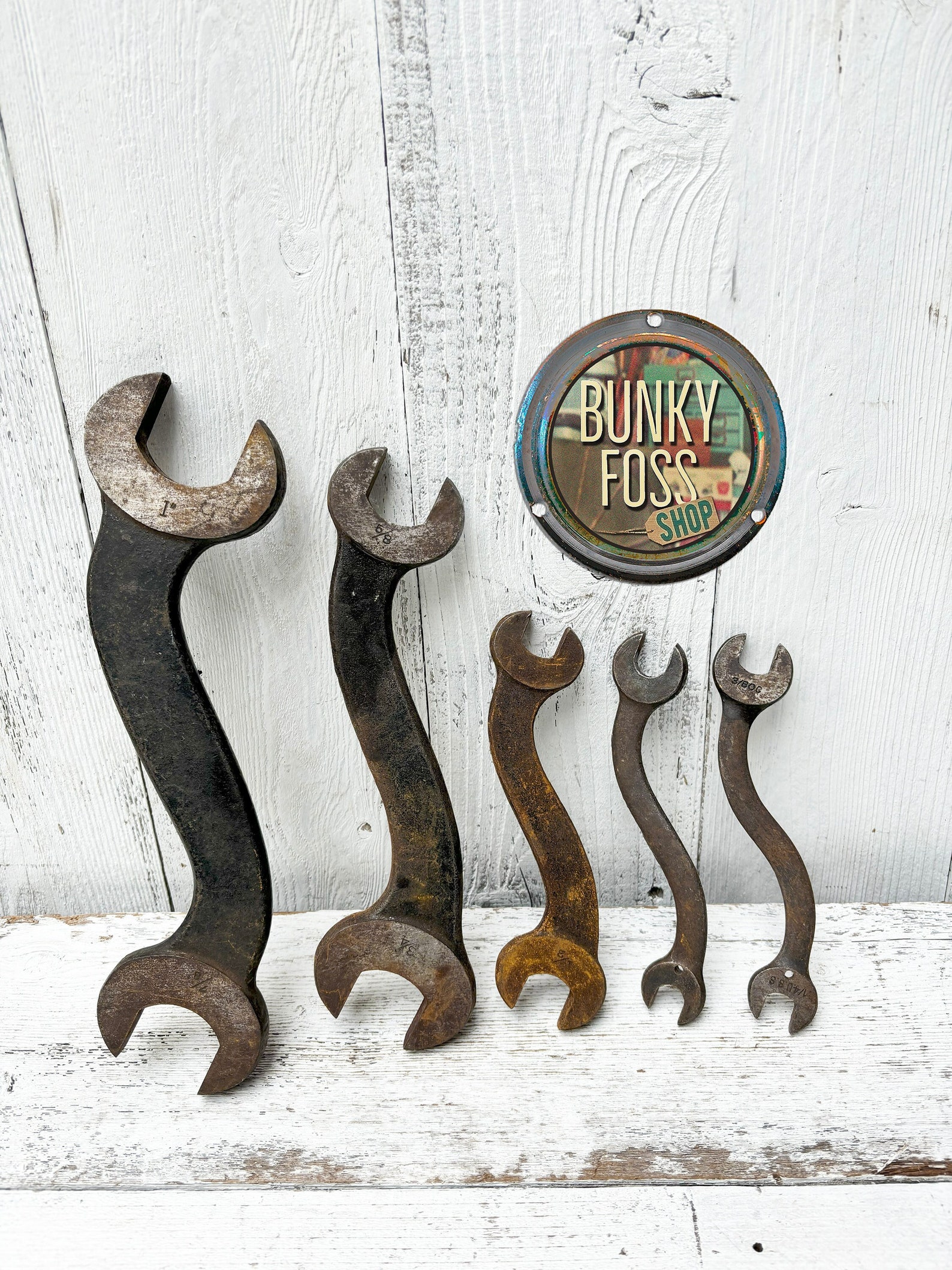 Antique Whitman & Barnes Curved Open Ended Wrenches Set, Antique ...