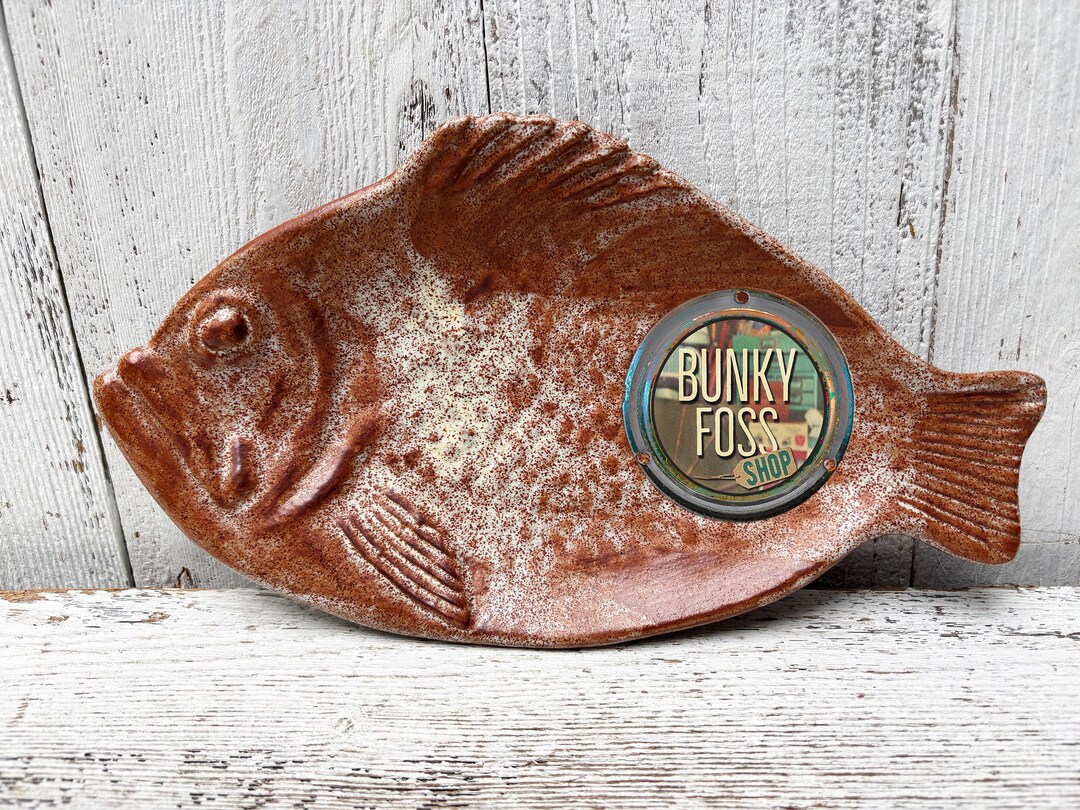 Vintage Thora Terra Cotta Art Pottery Fish Ovenware Platter, Fish ...