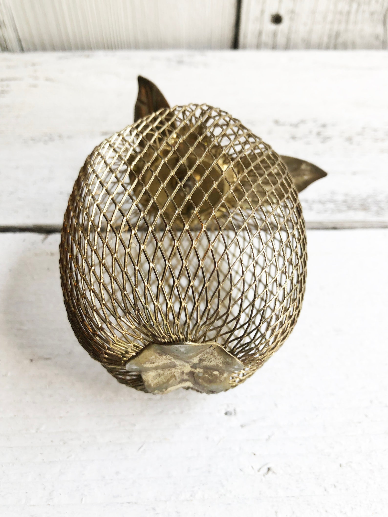 Vintage MCM Gold Meshed Metal Apple,mcm, Gold Metal Apple, Apple, Metal ...