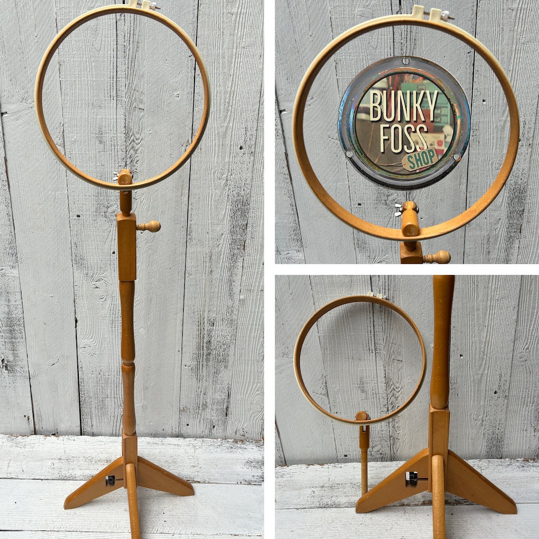 Vintage Elbesee Sewing/embroidery Adjustable Floor Stand, Wooden ...