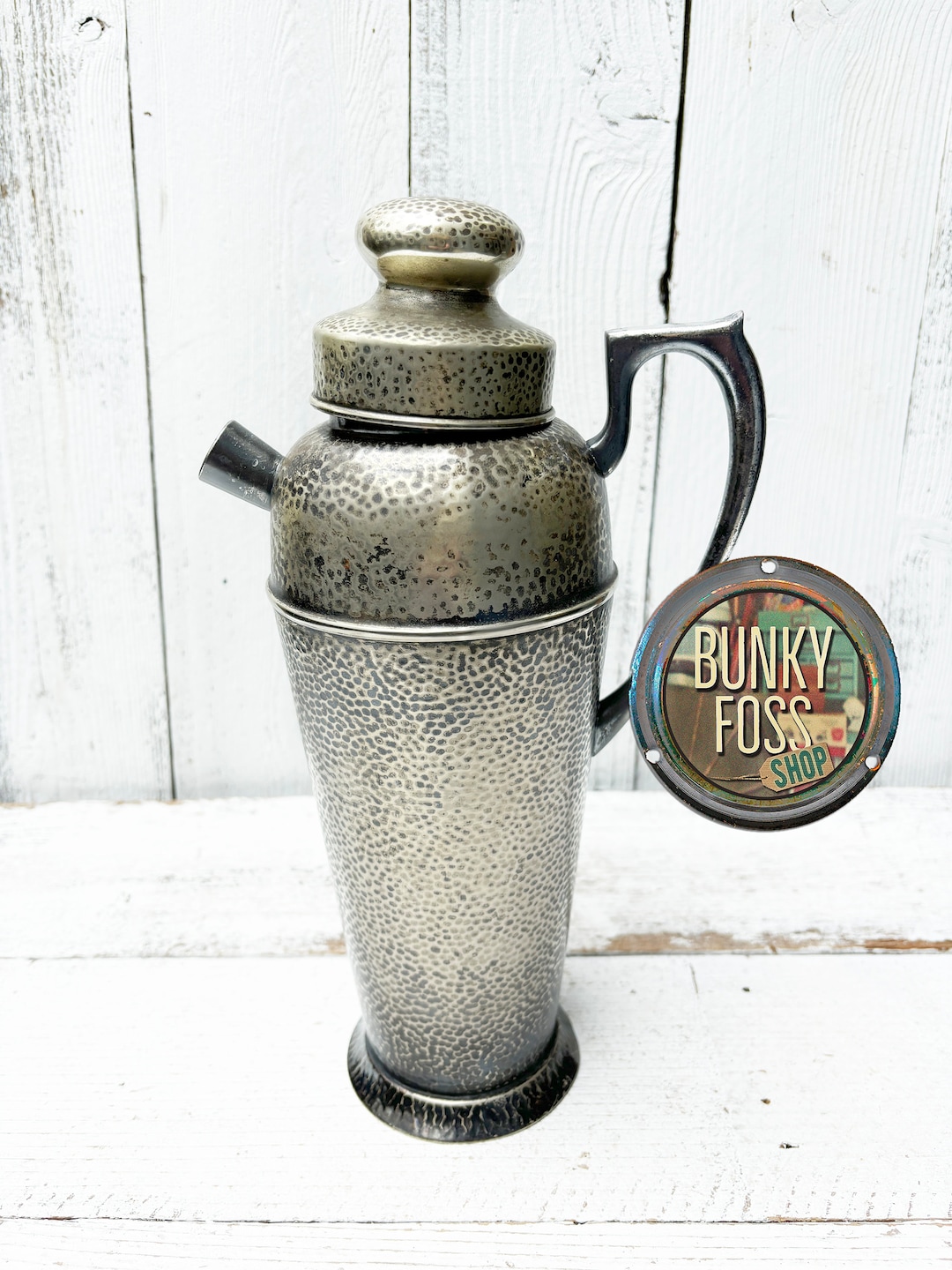 Vintage Bernard Rice's Sons Hammered Silverplate Cocktail Shaker,apollo ...