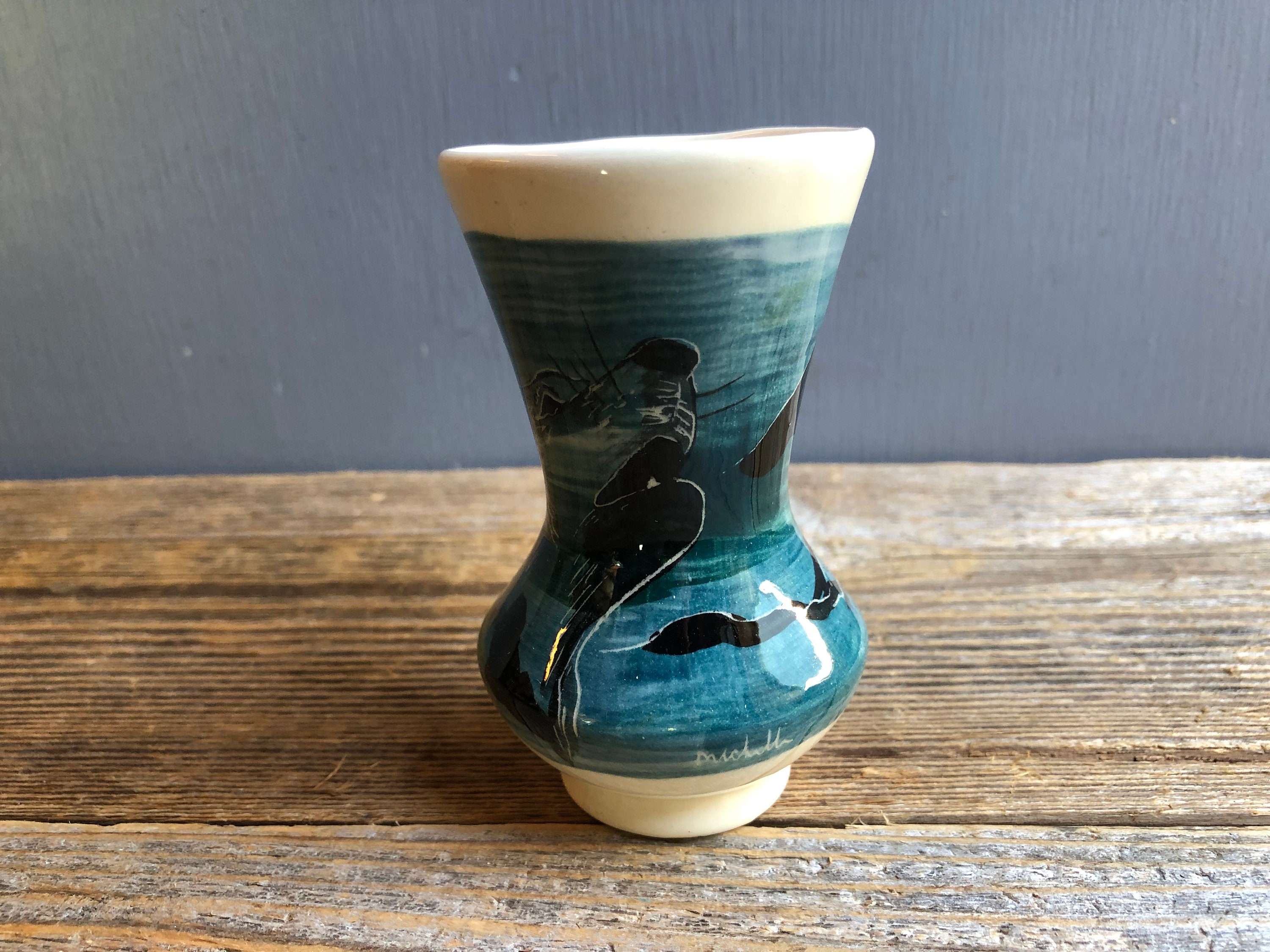 Vintage Anchor Point Alaska Hand Painted Vase Alsskan Pottery - Etsy