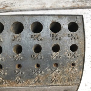 Antique Metal Drill Bit Holder, Old Drill Bit Holder, Metal Drill Bit ...