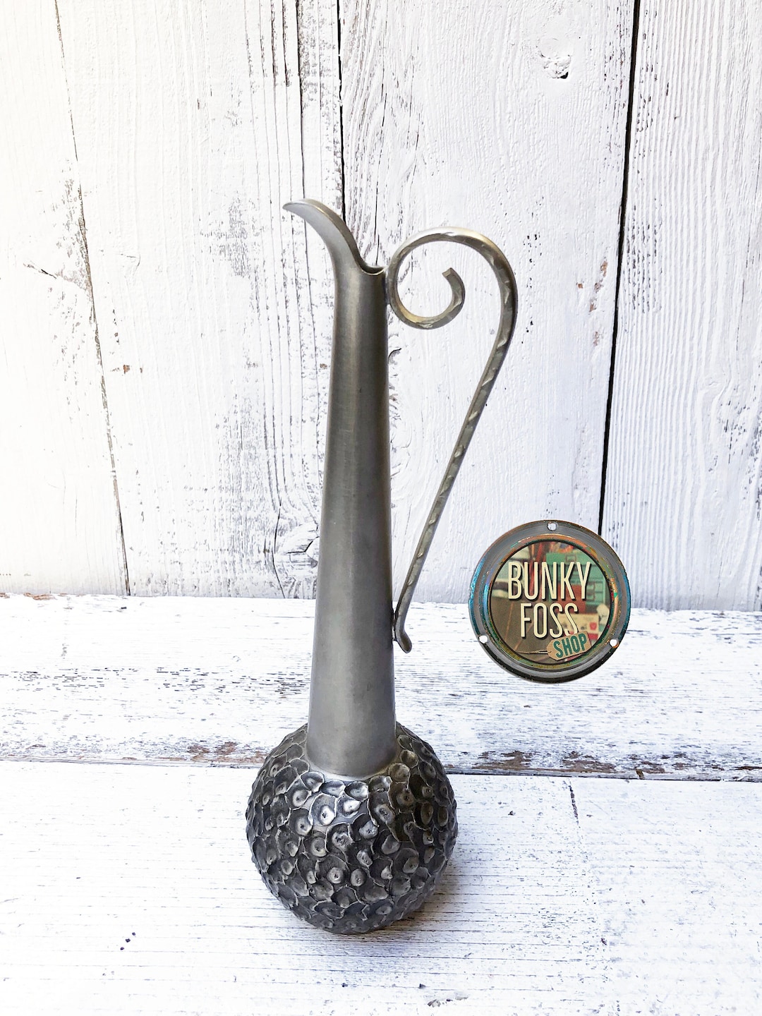Vintage Norwegian Perletinn Pewter Vase, Norwegian Pewter Handled Bud ...