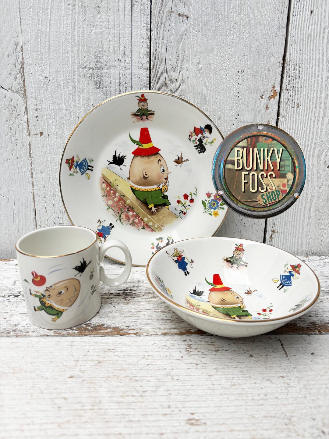 Vintage Arklow of Ireland Ironstone Humpty Dumpty Childrens Dinnerware ...