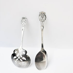 Antique RLB Sterling Silver Chippendale Flat & Slotted Spoon Set,rogers ...