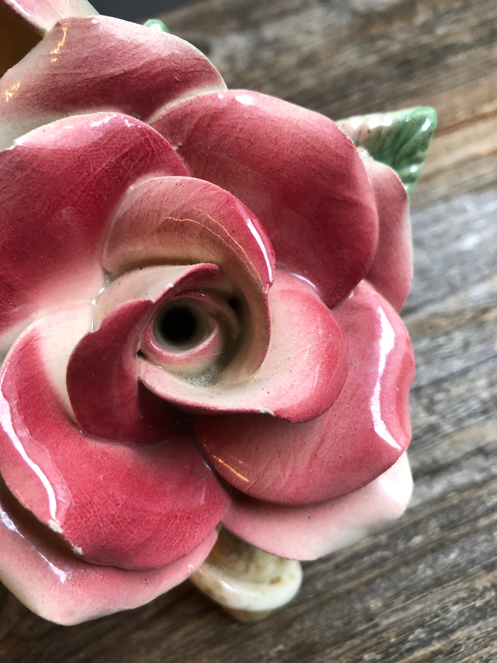 Vintage Porcelain Pink Rose Flower Porcelain Rose Vintage | Etsy