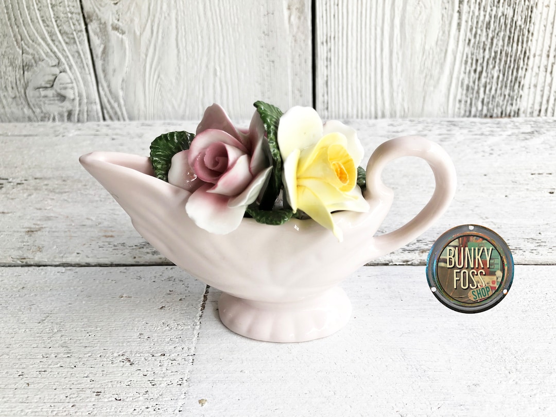 Vintage Thorley Bone China Flowers in Creamer,staffordshire England ...