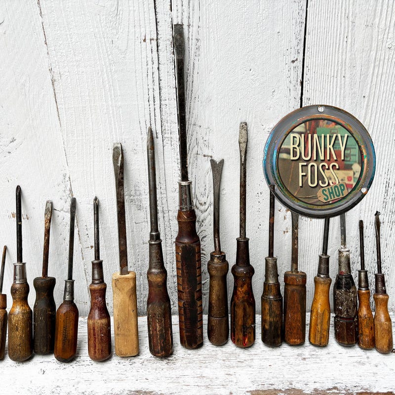 Vintage Wooden Handled Screwdriver - Etsy