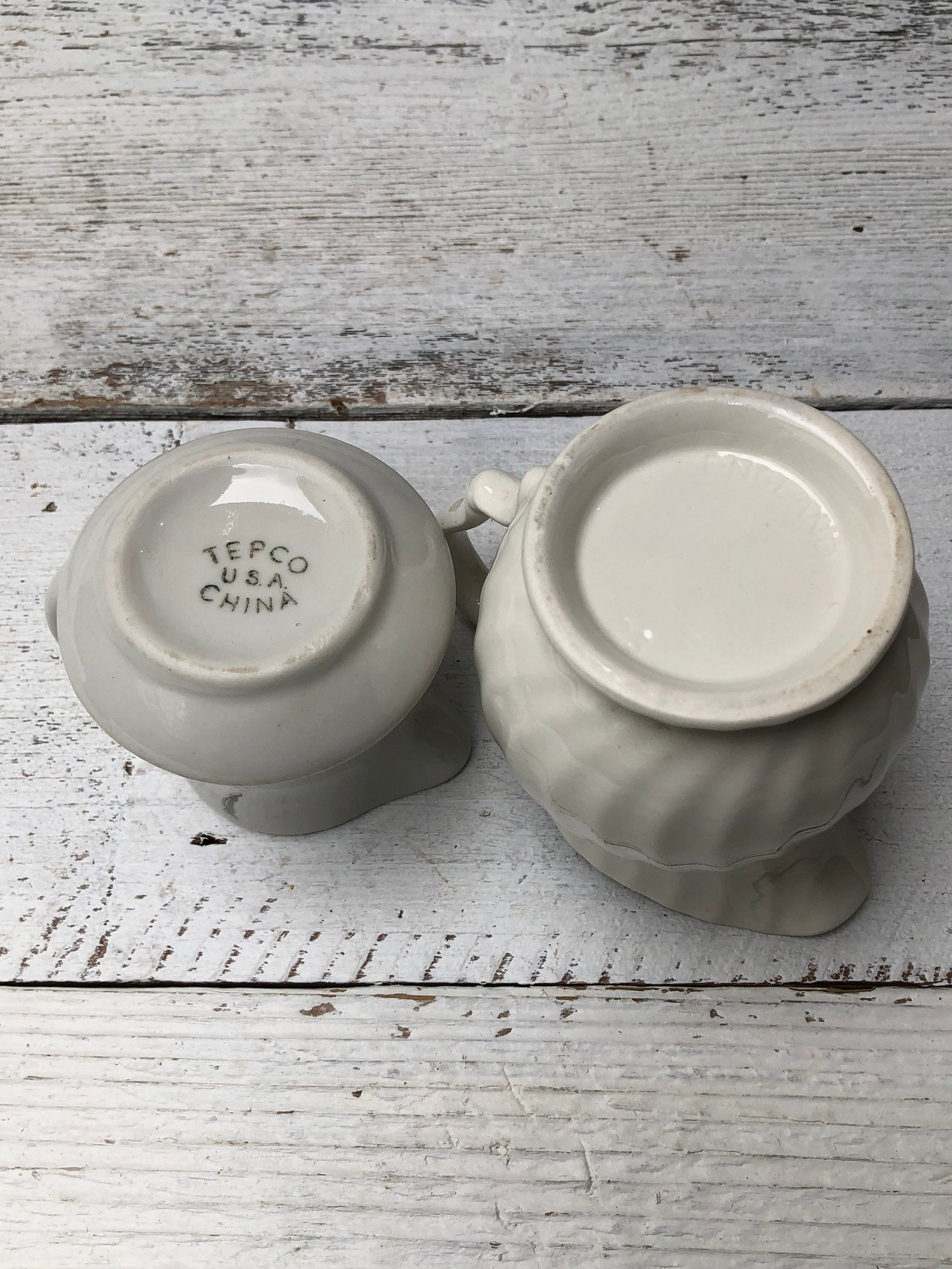 Vintage Tepco & Franciscan Creamer Pitchers, White Ceramic Set - Etsy