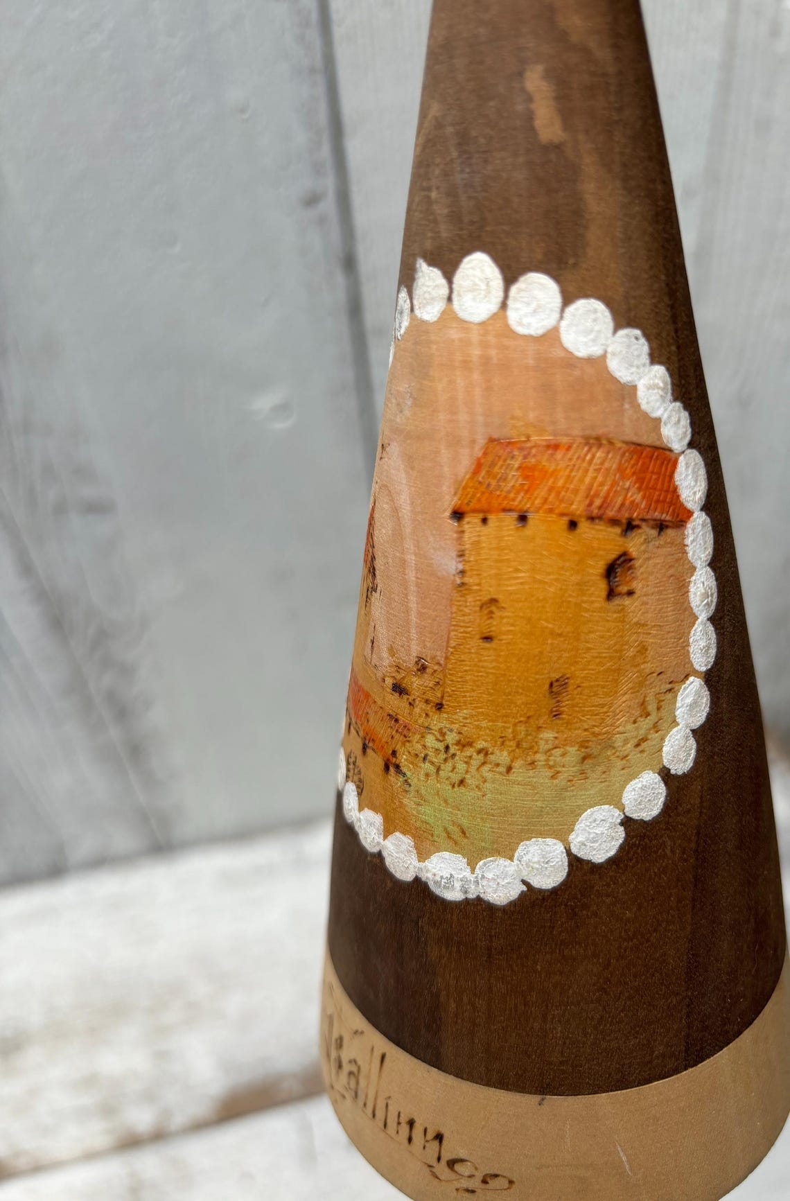 Vintage Pyography Wooden Nesting Cones, Hand Painted Souvenirs - Etsy