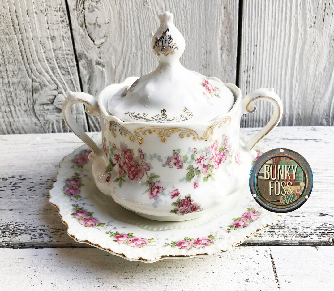 Vintage Irma Bavaria China Sugar Bowl Set, Vintage Irma Bavaria, Sugar ...