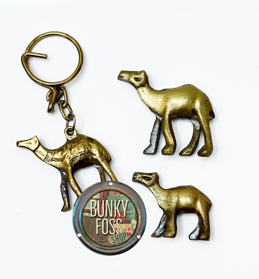 Vintage Brass Camels Key Chain Set, Brass Camels, Camels, Brass, Mini ...
