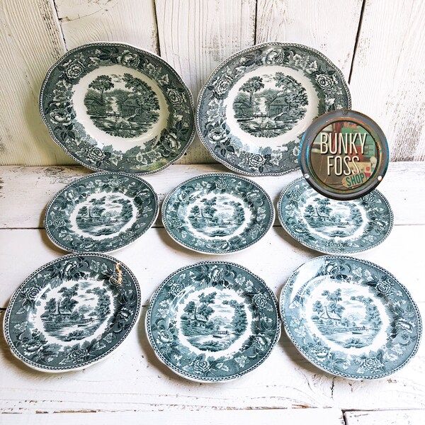 Green Transferware - Etsy