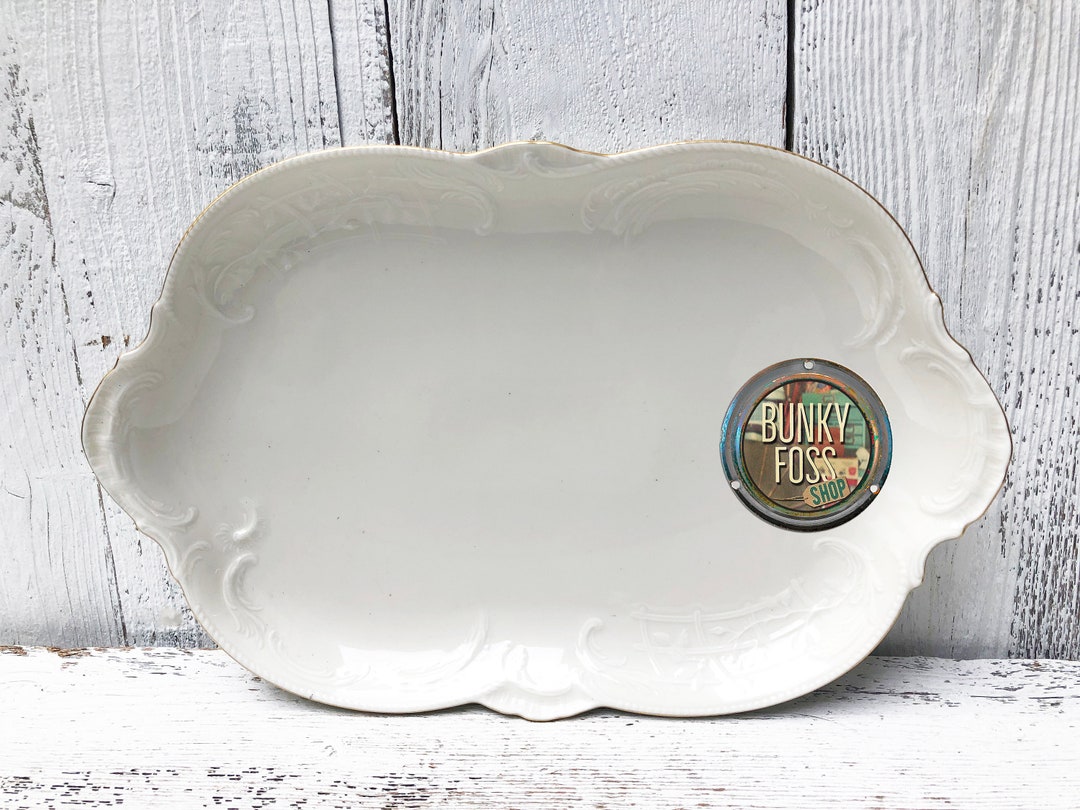 Vintage German Rosenthal Classic White Porcelain Platter With Gold Edge ...
