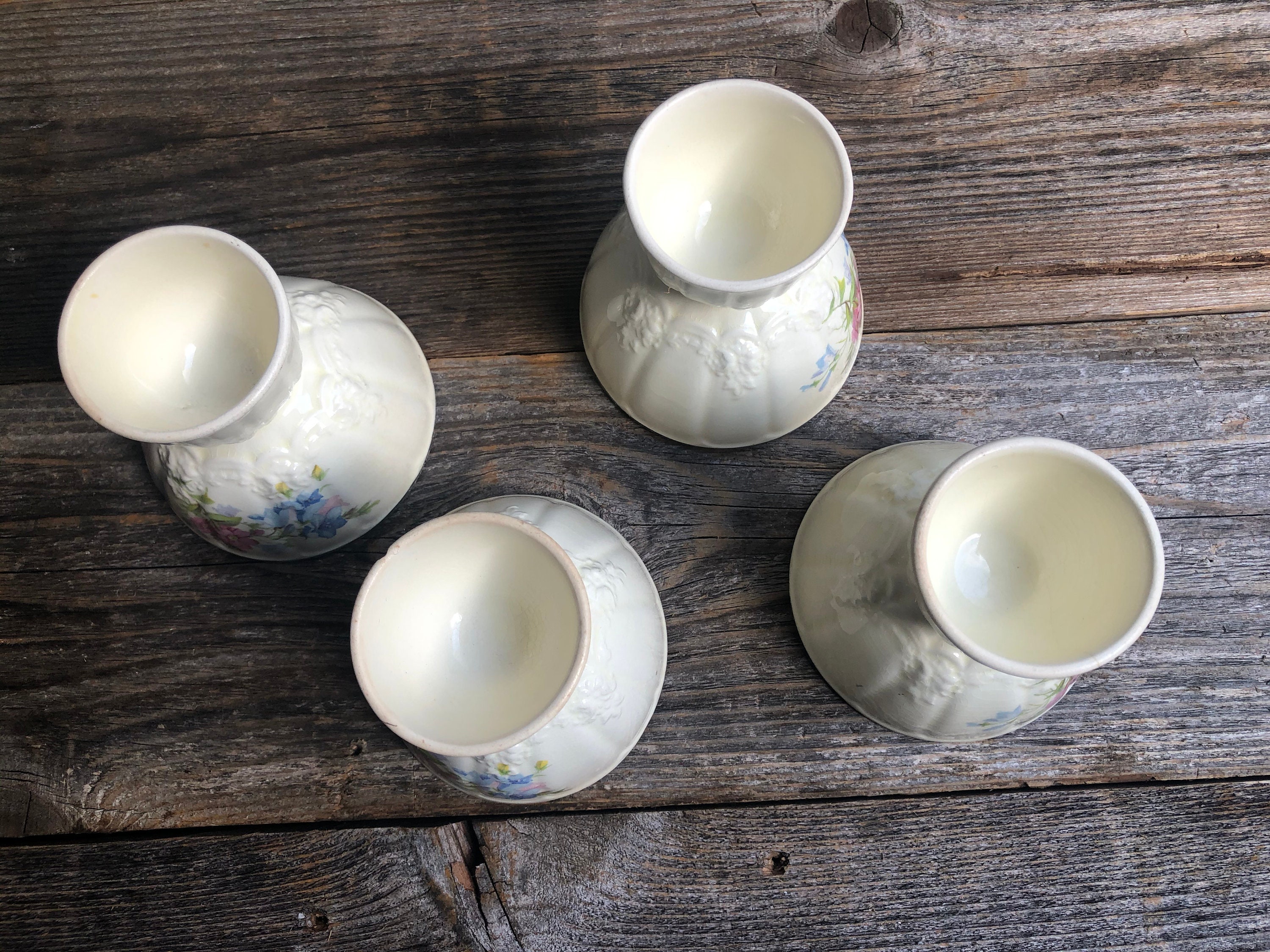 Antique Porcelain Floral Double Egg Cups Egg Cups Double Egg | Etsy