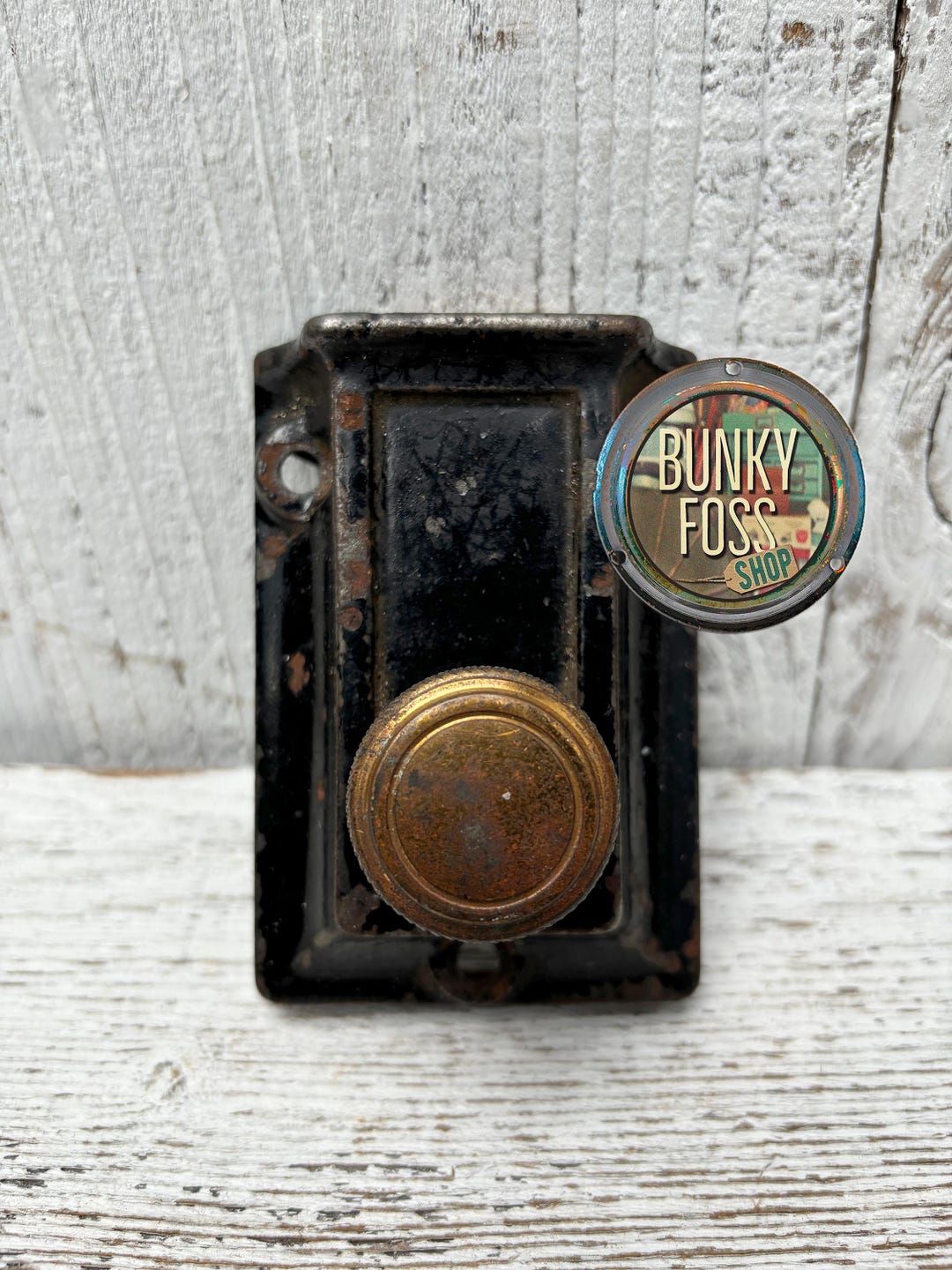Antique Sargent Cast Iron Knob & Cast Iron Brass Lock Set , Cast Iron ...