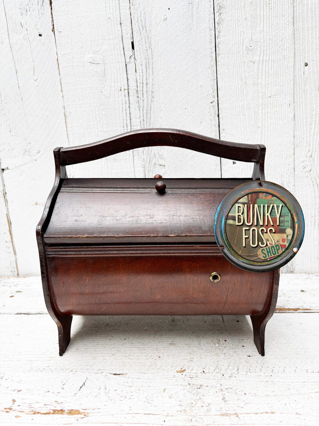 Vintage Mahogany Wooden Sewing Box , Old Sewing Box, Wooden Sewing Box ...