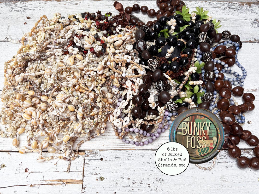 Vintage 6 Lb Seashell & Pods Strands Mixed Lot,shell Strands,macrame ...