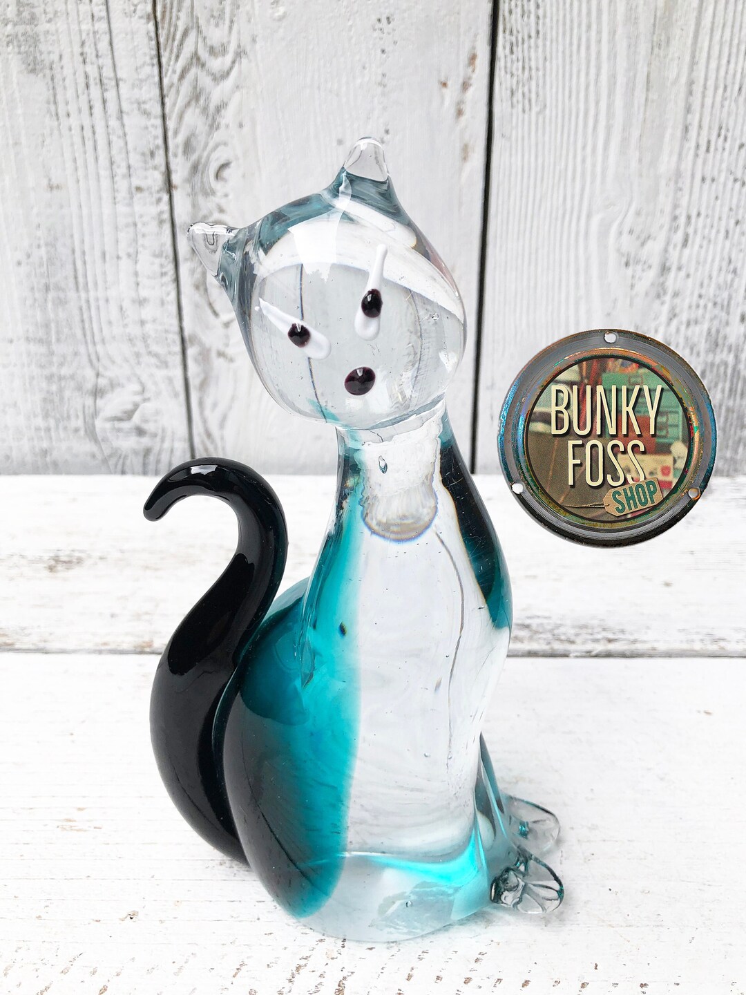 Vintage Hand Blown Murano Art Glass Cat Figurine, Murano Glass, Glass ...