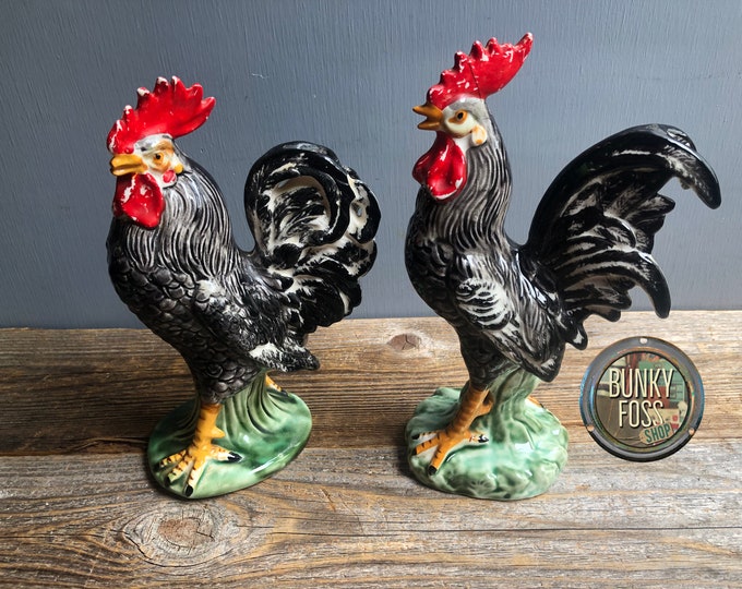 Vintage Japanese BP Exclusive Porcelain Roosters, BP Exclusive,japan ...