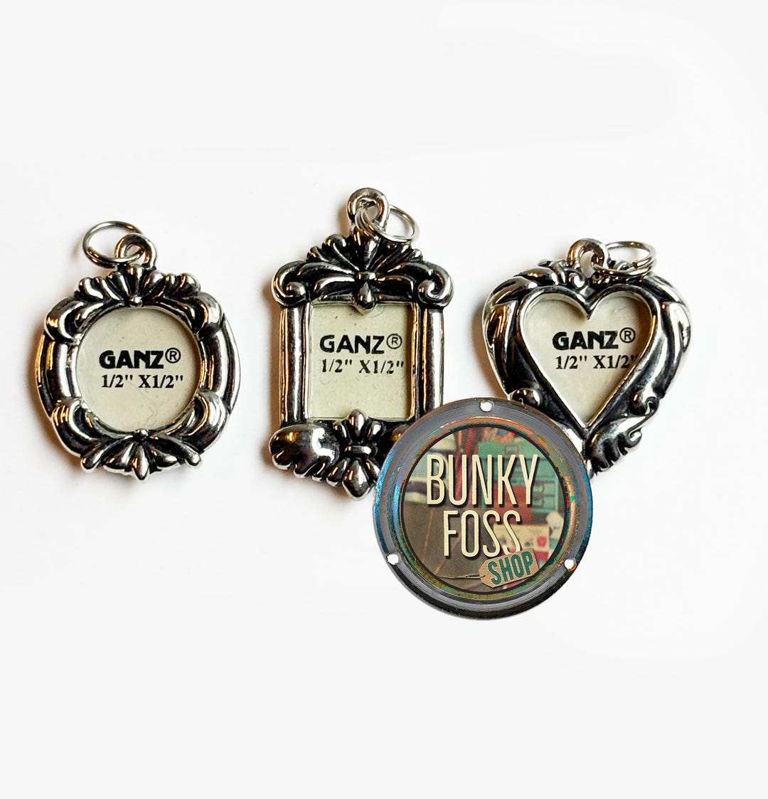 Vintage Ganz Silver Plated Mini Photo Frame Pendant Charms, Mini Photo ...