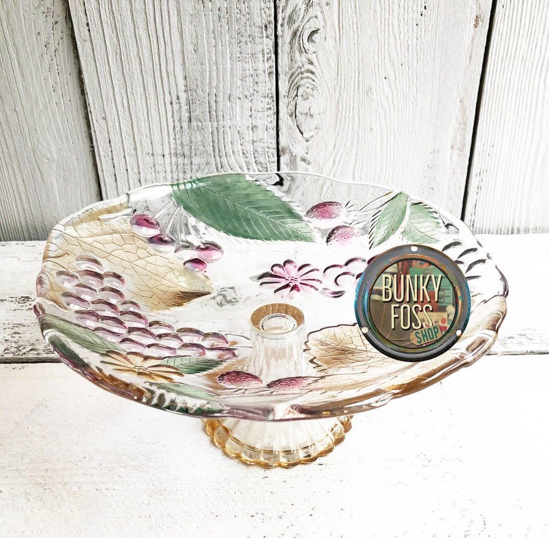 Vintage SOGA Japan Glass Fruit Pedestal Dish, Beautiful,soga ,glass ...