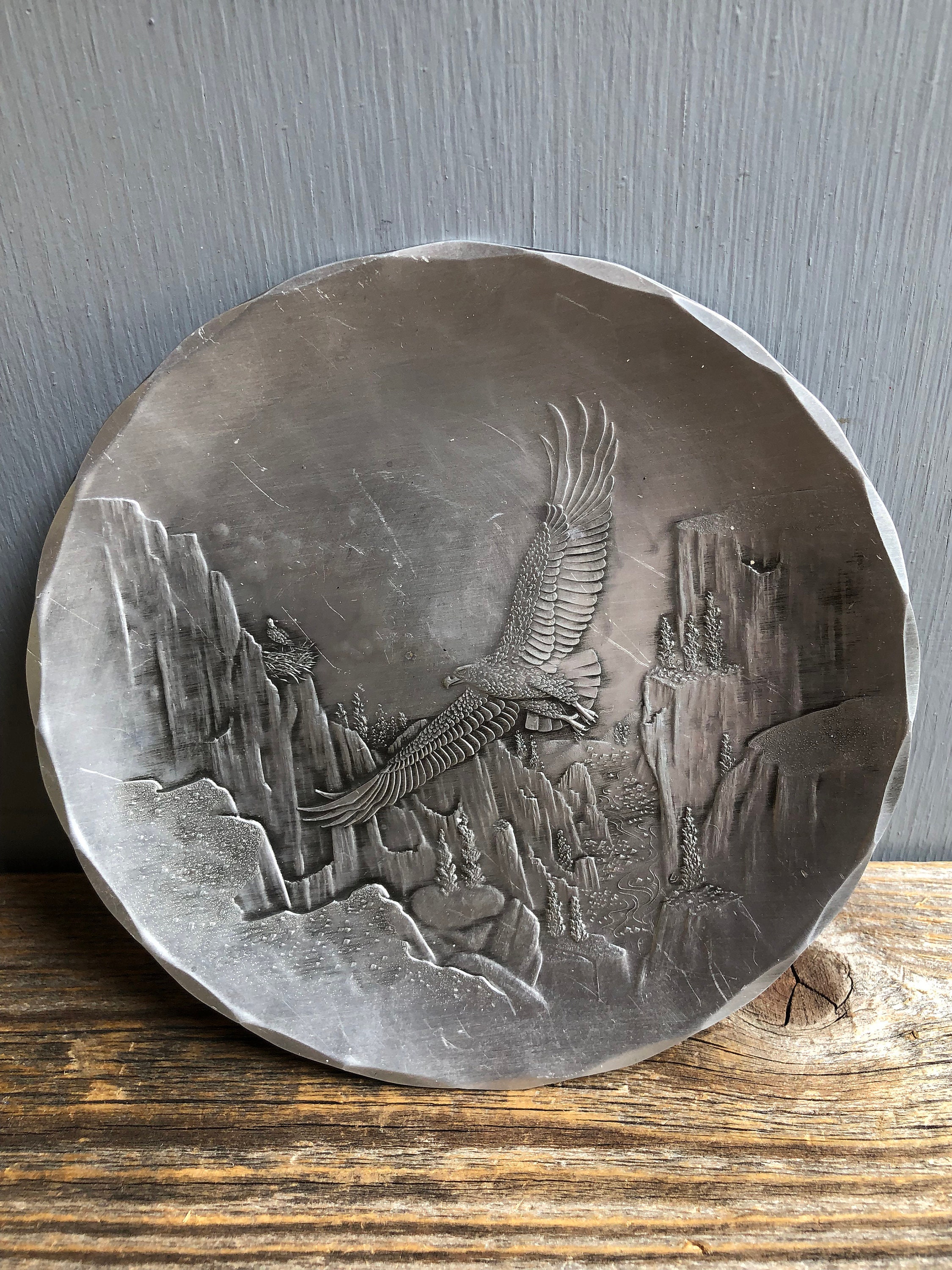 Pewter Plate Set - Etsy
