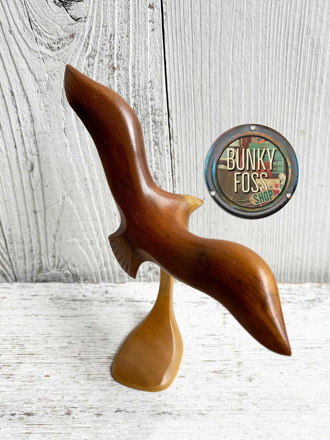 Vintage Hand Carved Oregon Myrtlewood Seagull Sculpture,wooden Seagull ...