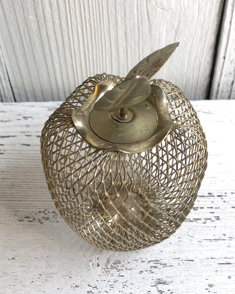 Vintage MCM Gold Meshed Metal Apple,mcm, Gold Metal Apple, Apple, Metal ...