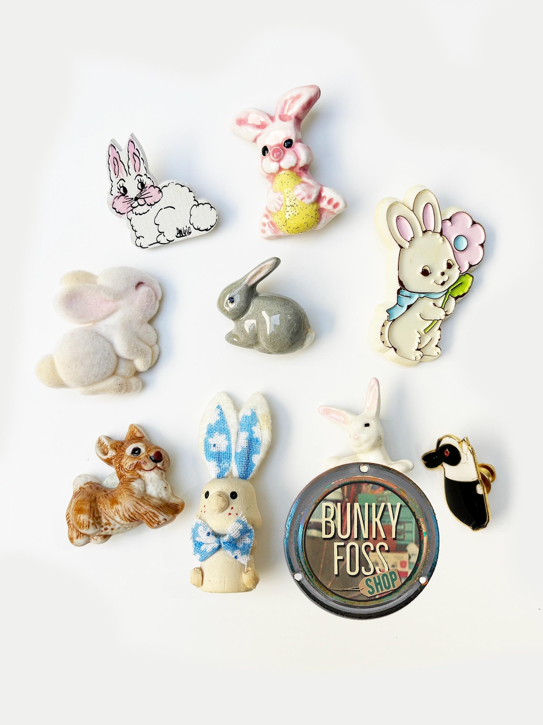 Vintage Bunny Rabbit Pins Set, Bunny Pins, Bunny Brooches, Vintage ...