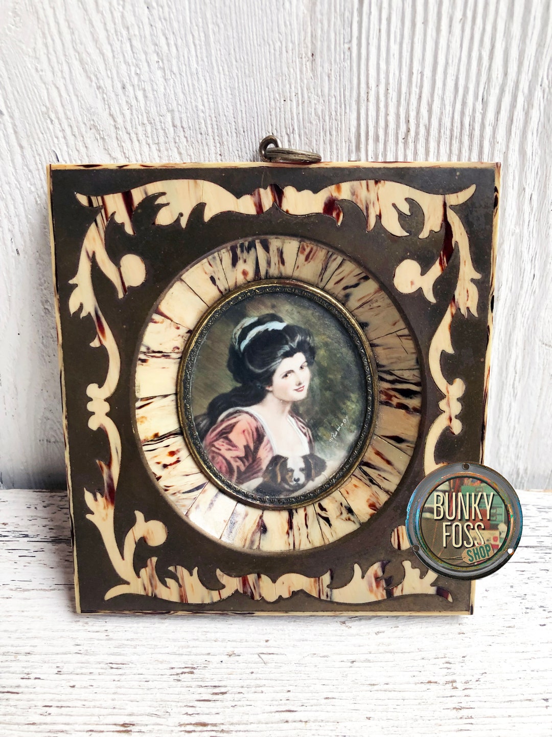 RARE! Antique German Brass & Tortoise Boule Framed Lady Hamilton, Rare ...