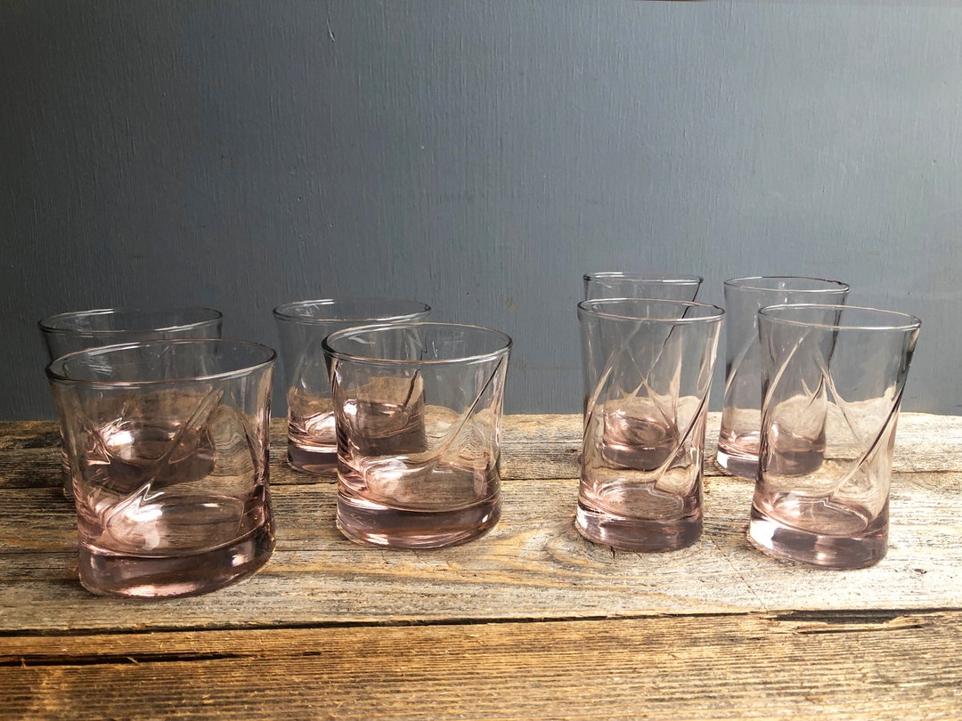 Vintage Blush Pink Whiskey & Cocktail Glass Setcocktail - Etsy