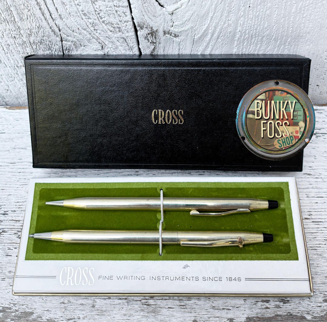 Vintage Cross 12K GF Pen & Mechanical Pencil Set , Cross Pen, Cross ...