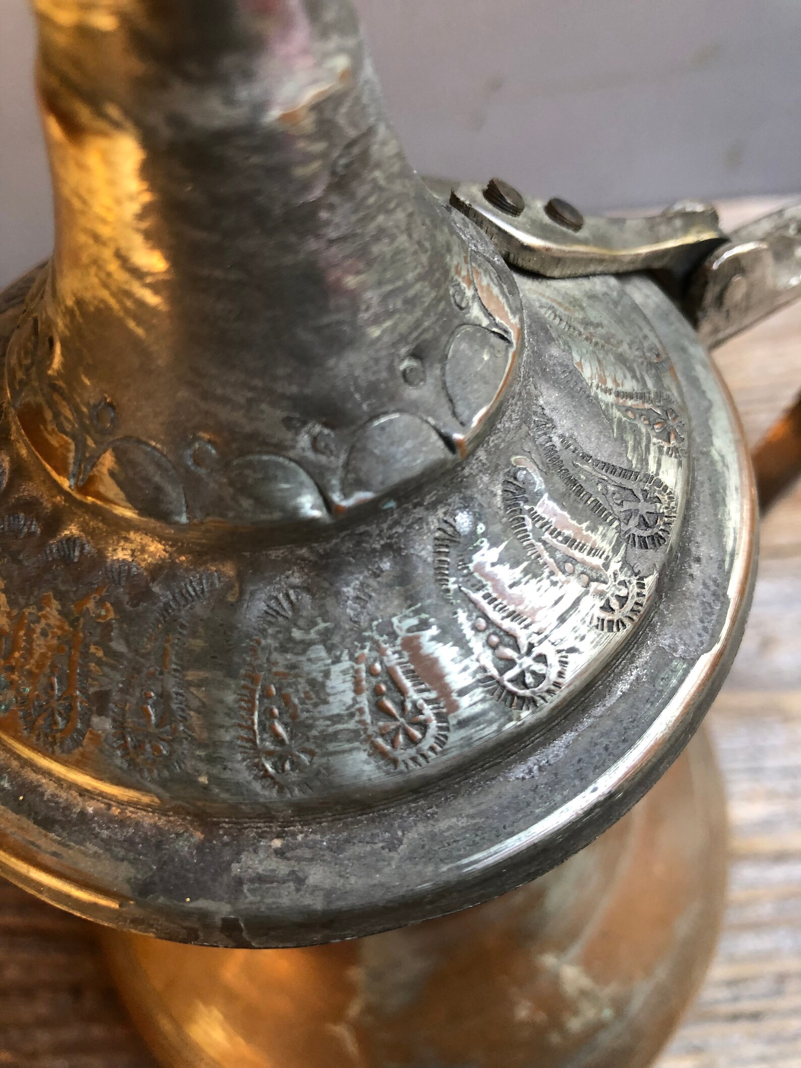 Antique Middle Eastern Copper Over Brass Dallah Coffee - Etsy