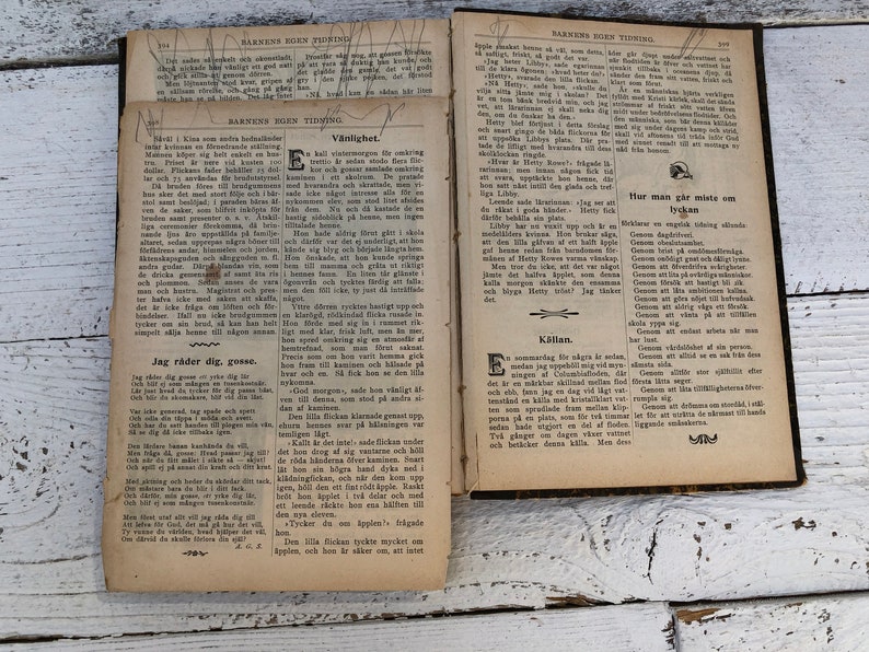 RARE! Antique Swedish Barnens Tidning 1905 Childrens Magazine Book ...