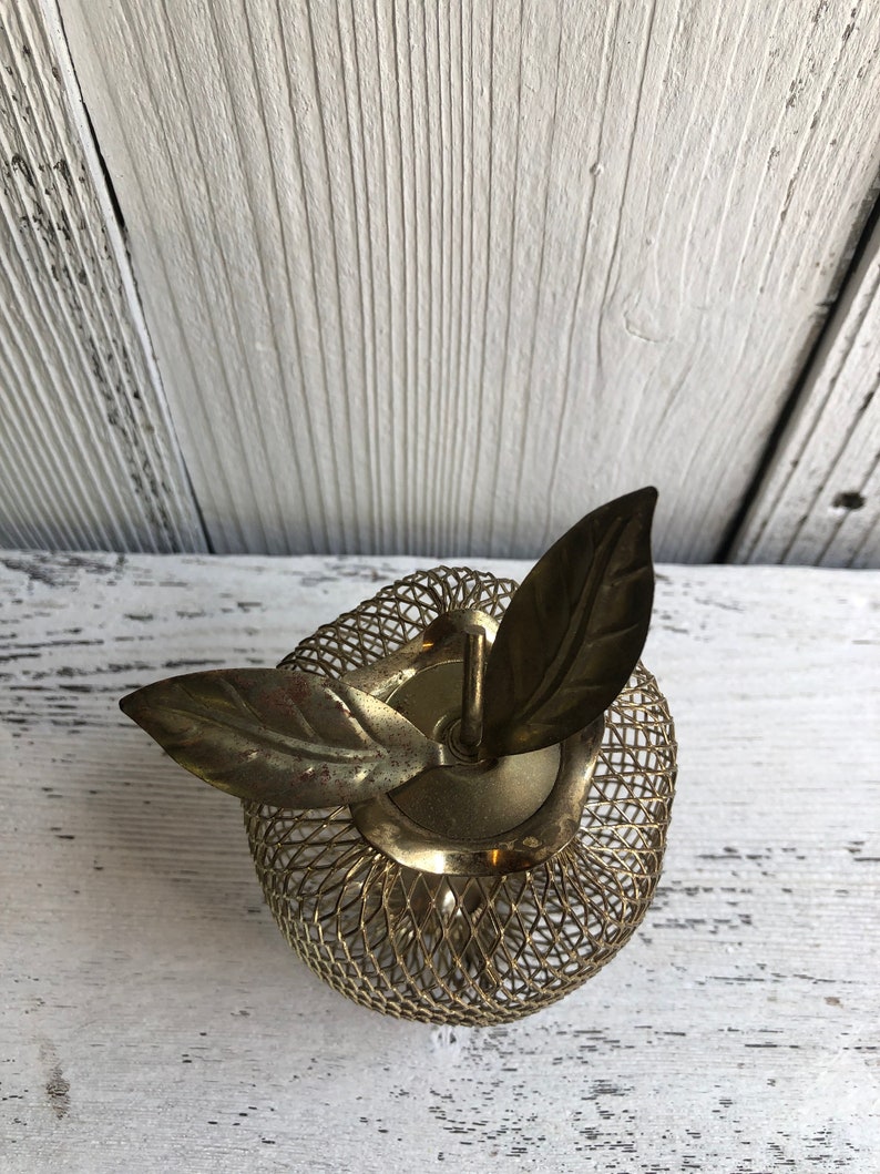 Vintage MCM Gold Meshed Metal Apple,mcm, Gold Metal Apple, Apple, Metal ...
