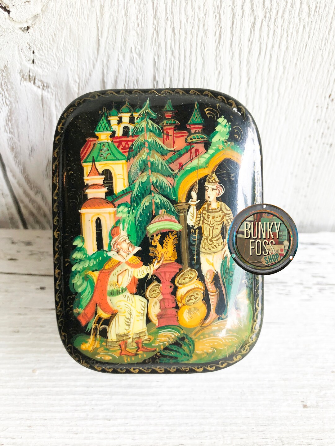 Vintage Fairy Tale Mstera Lacquer Box, Fairy Tale, Fairy Tale Box, Mstera Lacquer Box, Handmade ...