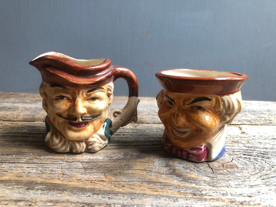 Vintage Japanese Mini Toby Face Mugs Toby Face Mugs Mini - Etsy
