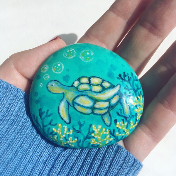 Painted Rock Turtle - Etsy