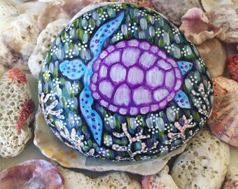 Painted Beach Stone | Etsy
