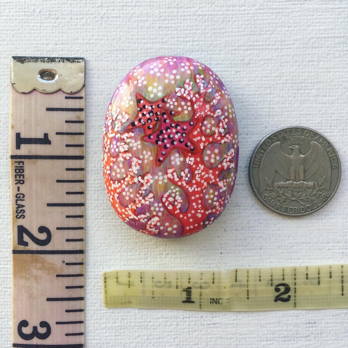 Set of 2 hand painted beach stones Miniature Painting | Etsy