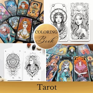 100 Tarot Oracle Coloring Pages, Tarot for Adults, Tarot for Beginners ...