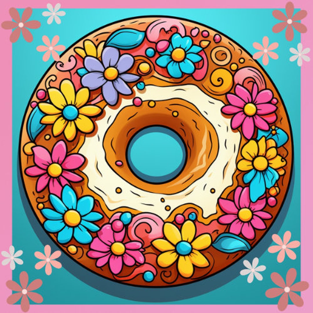 30 Candy Coloring Pages, Donut Coloring Book for Adults and Kids ...