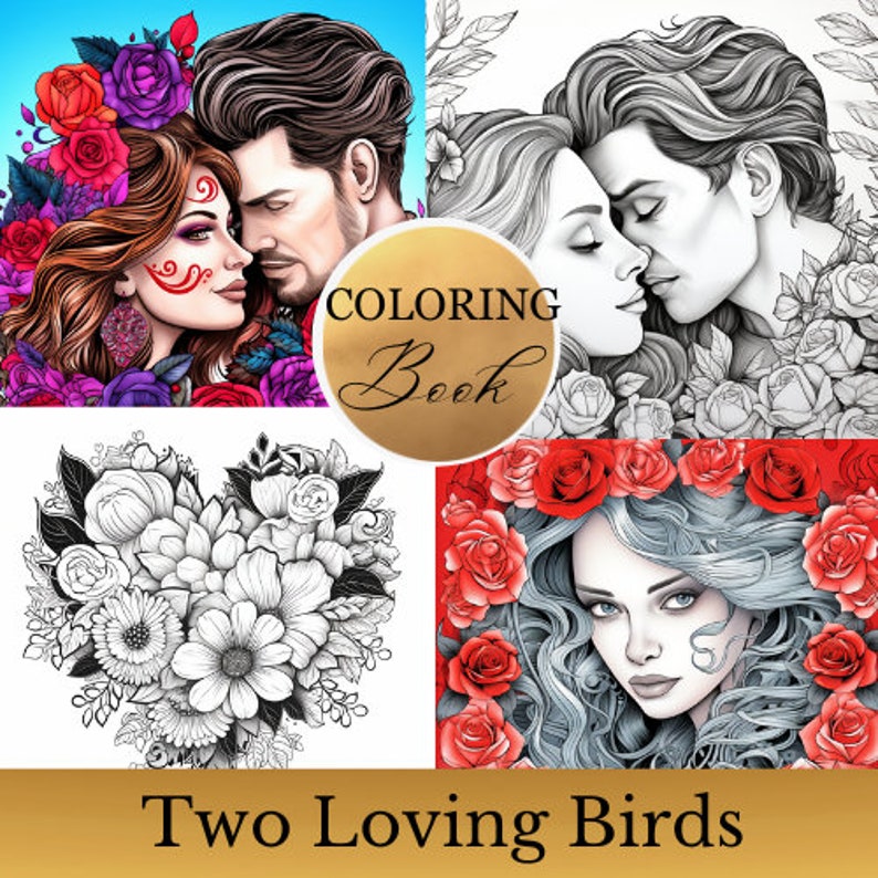 45 Loving Couple Coloring Pages, Coloring Book for Adults, Family ...