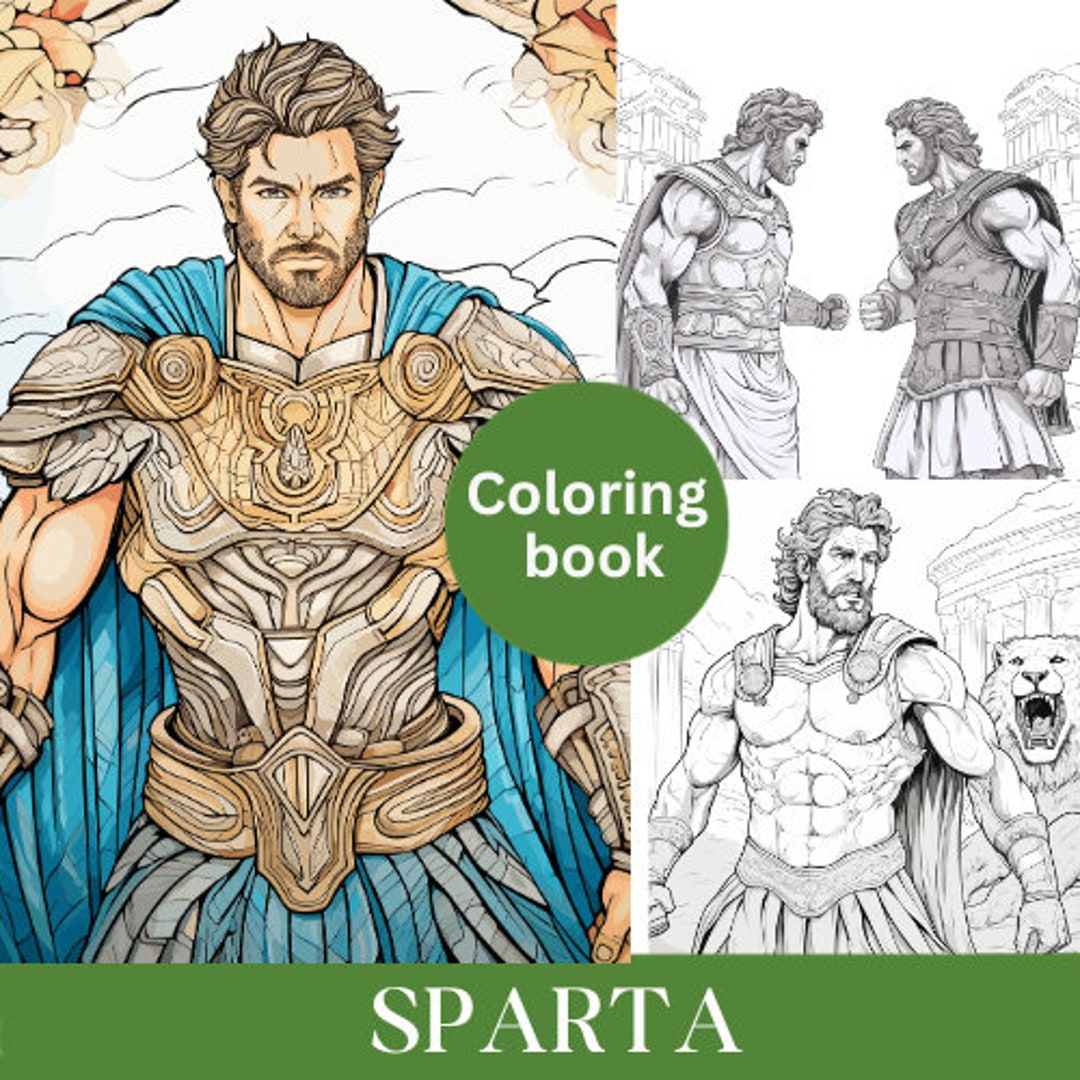 65 Greek Man, Sparta Coloring Pages, Gift for a Man, Gift for Brother ...